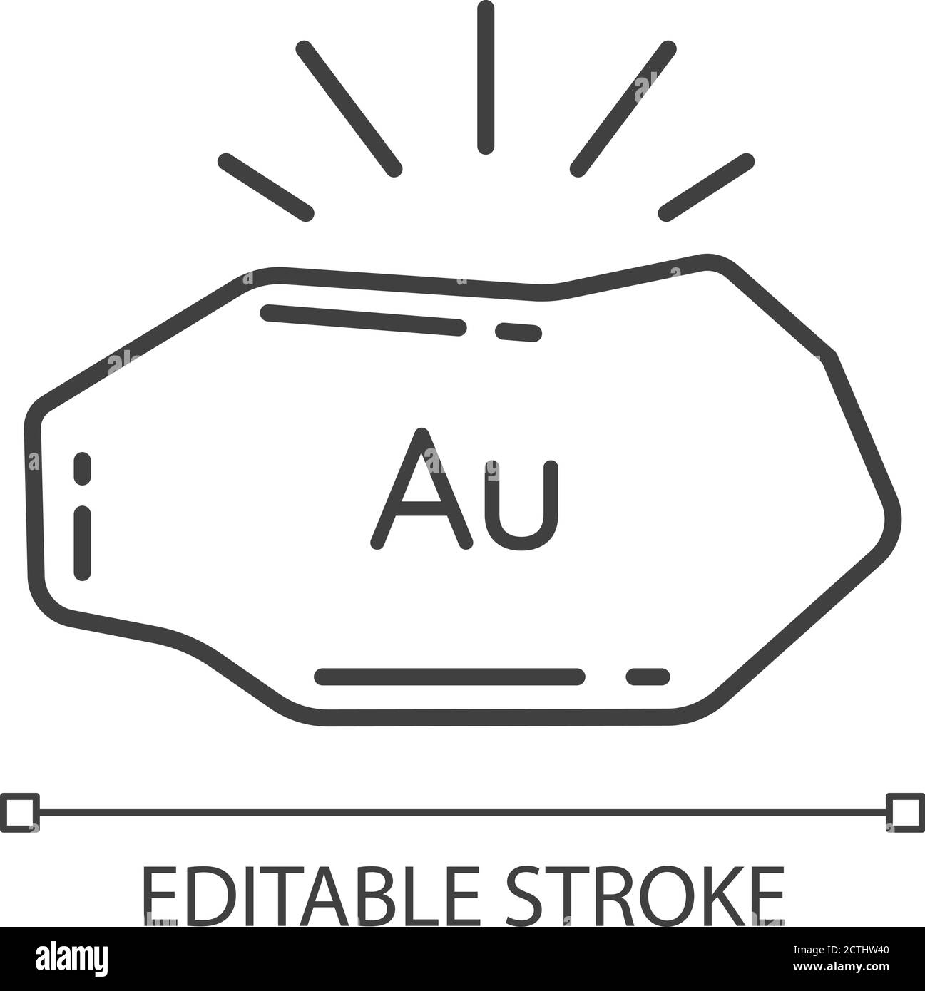 Golden ore stone nugget Stock Vector Images - Alamy