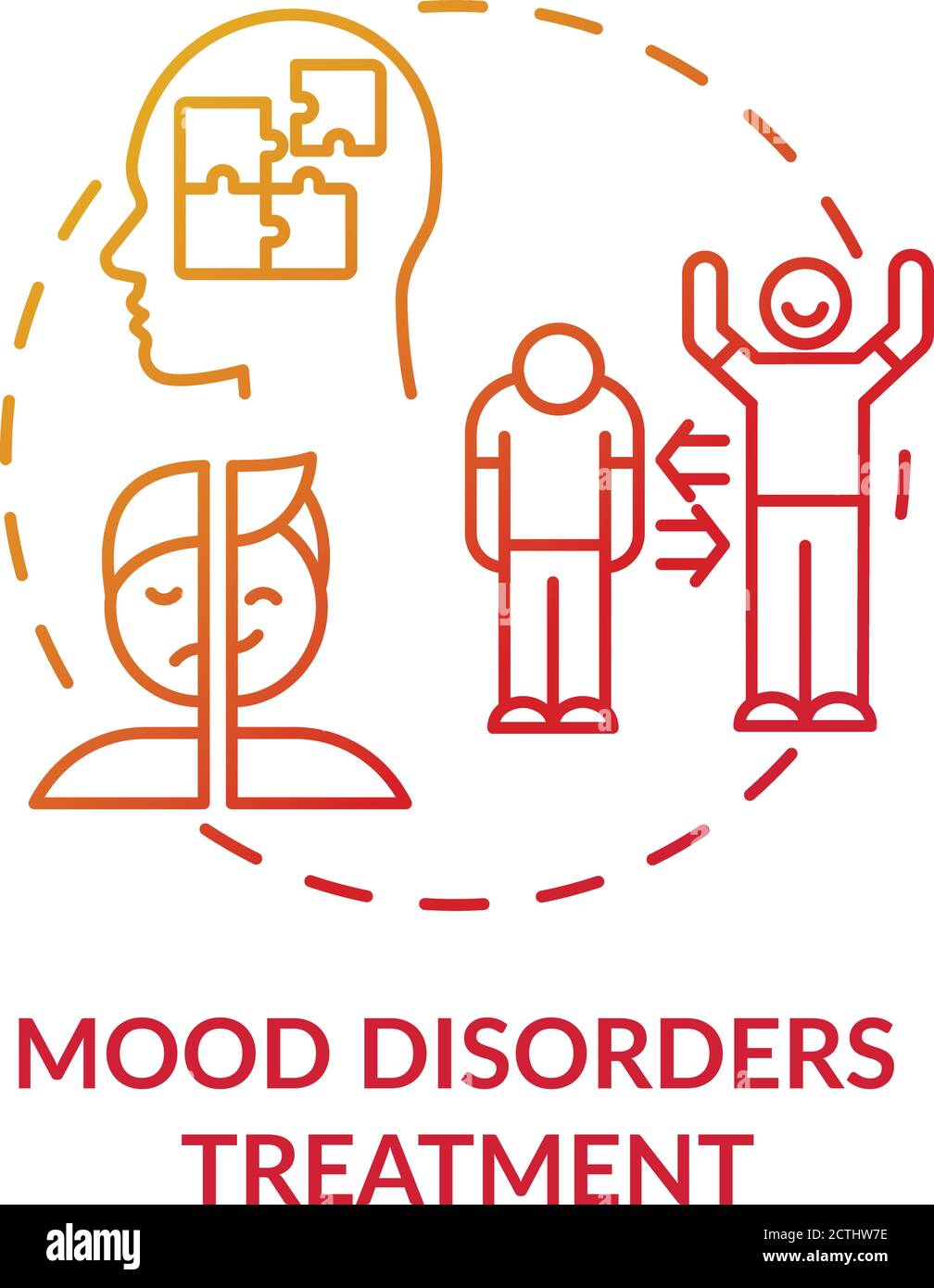 Mood disorders treatment concept icon Stock Vector Image & Art - Alamy