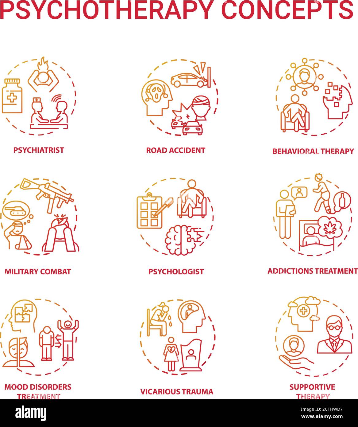 Psychotherapy concept icons set Stock Vector Image & Art - Alamy