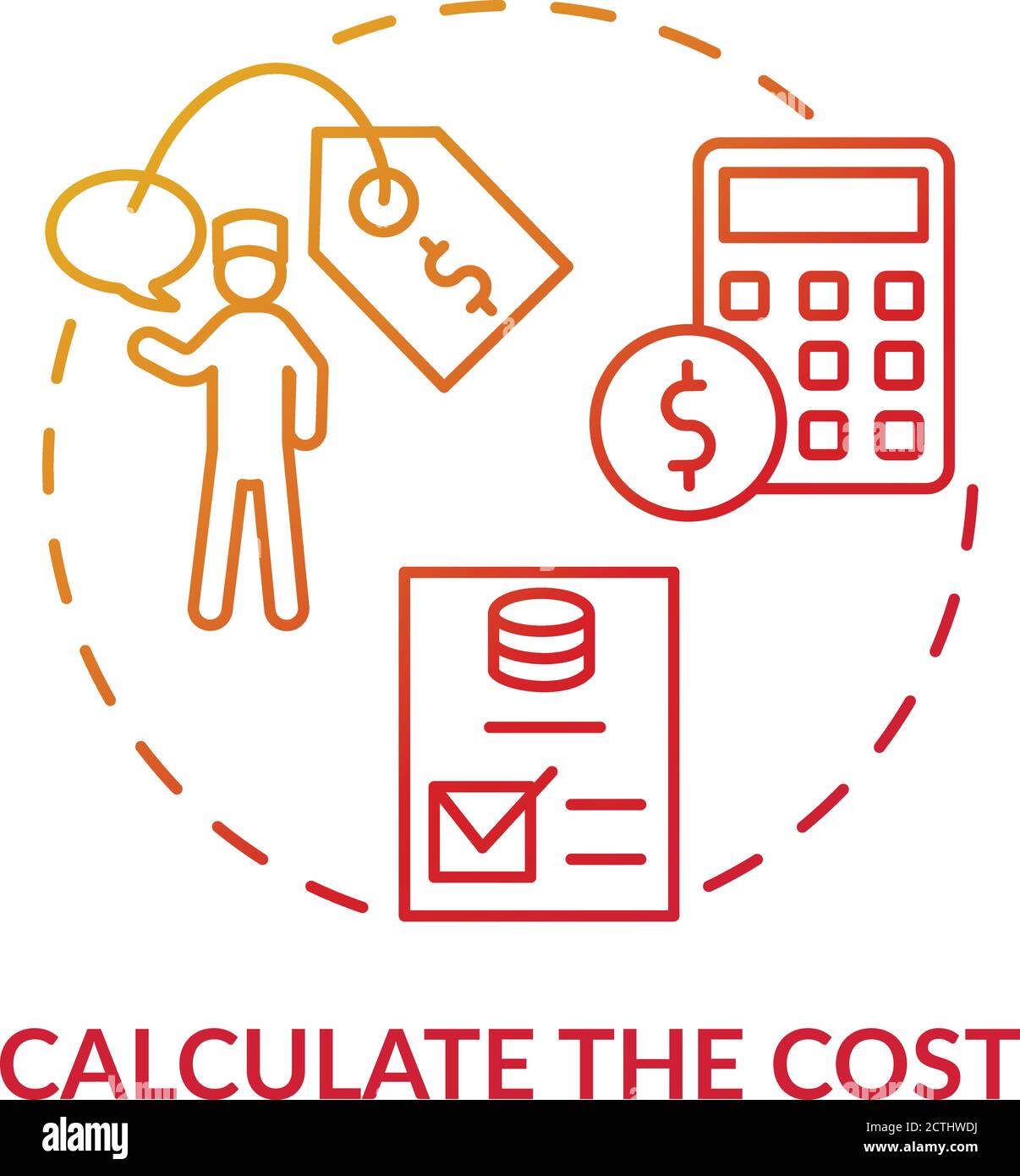 Calculate cost concept icon Stock Vector Image & Art - Alamy