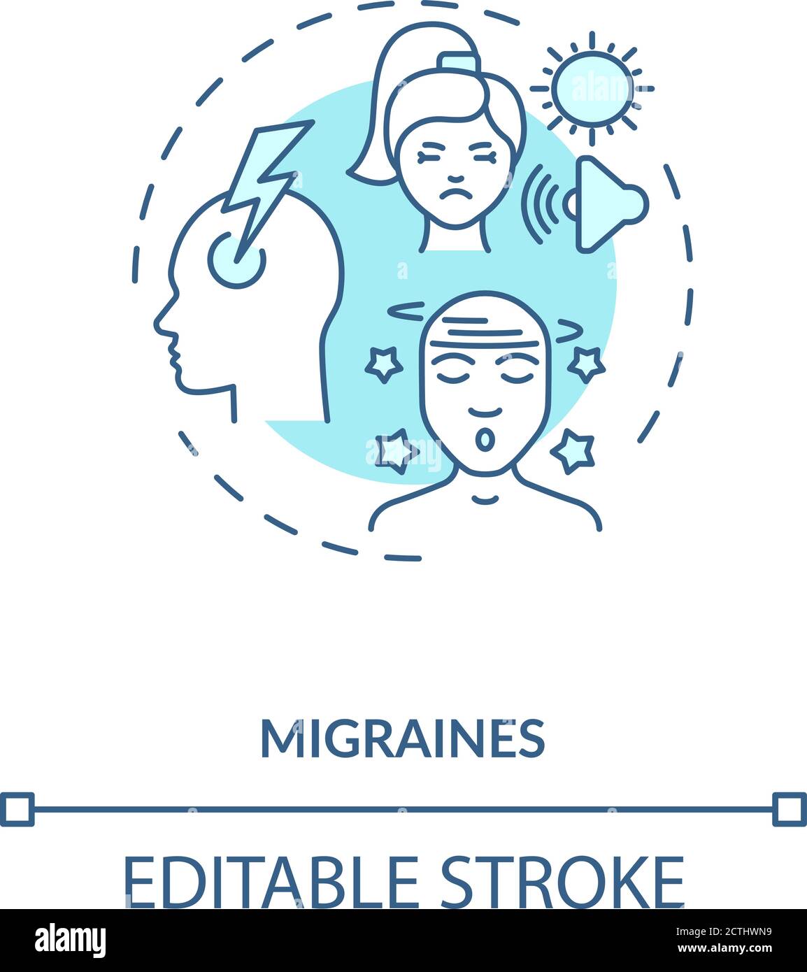 Migraines concept icon Stock Vector Image & Art - Alamy