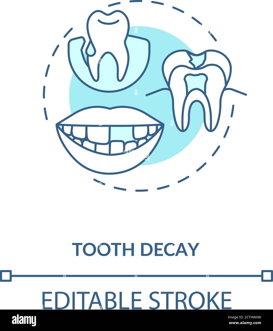 Tooth decay concept icon Stock Vector Image & Art - Alamy
