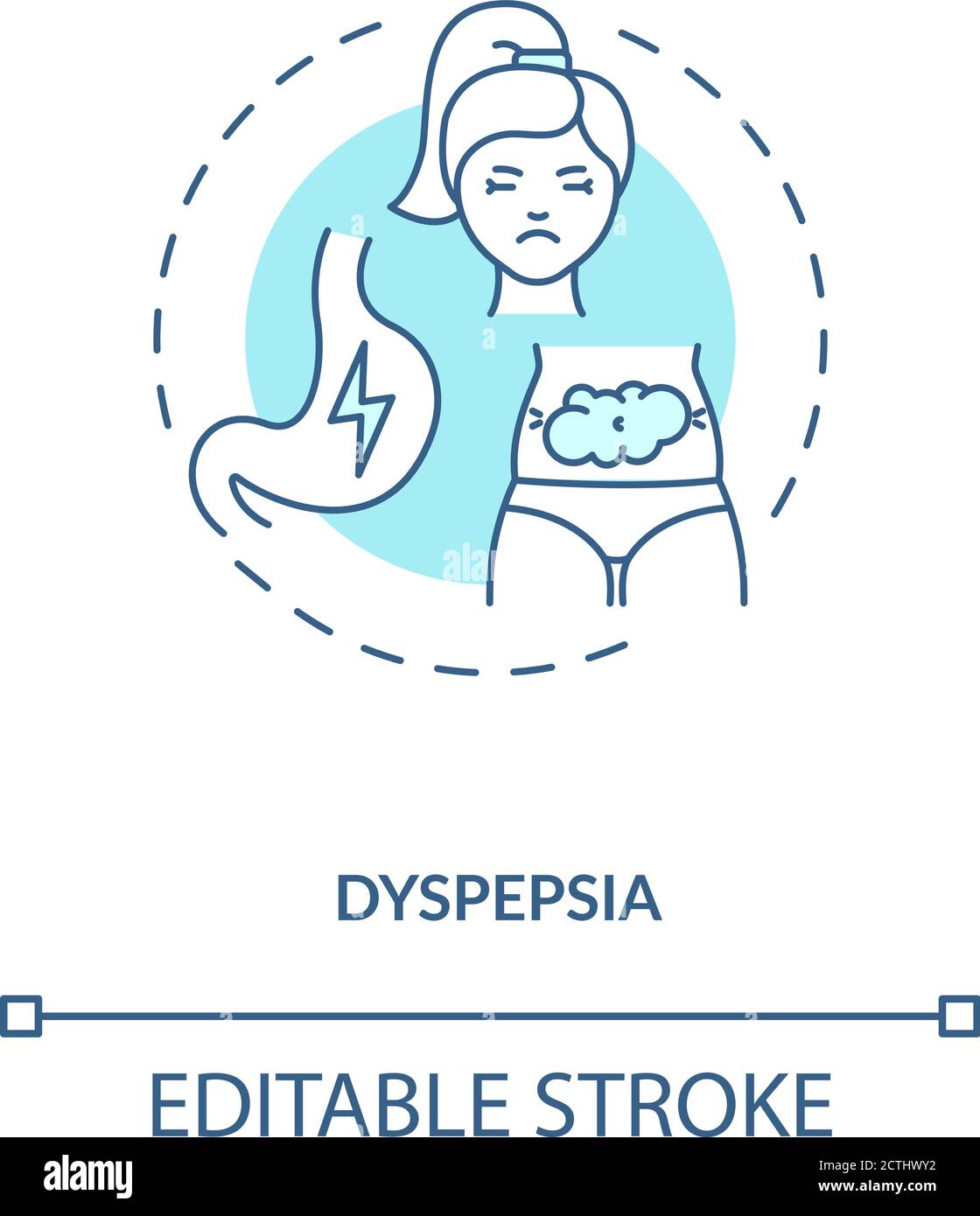 Dyspepsia concept icon Stock Vector Image & Art - Alamy