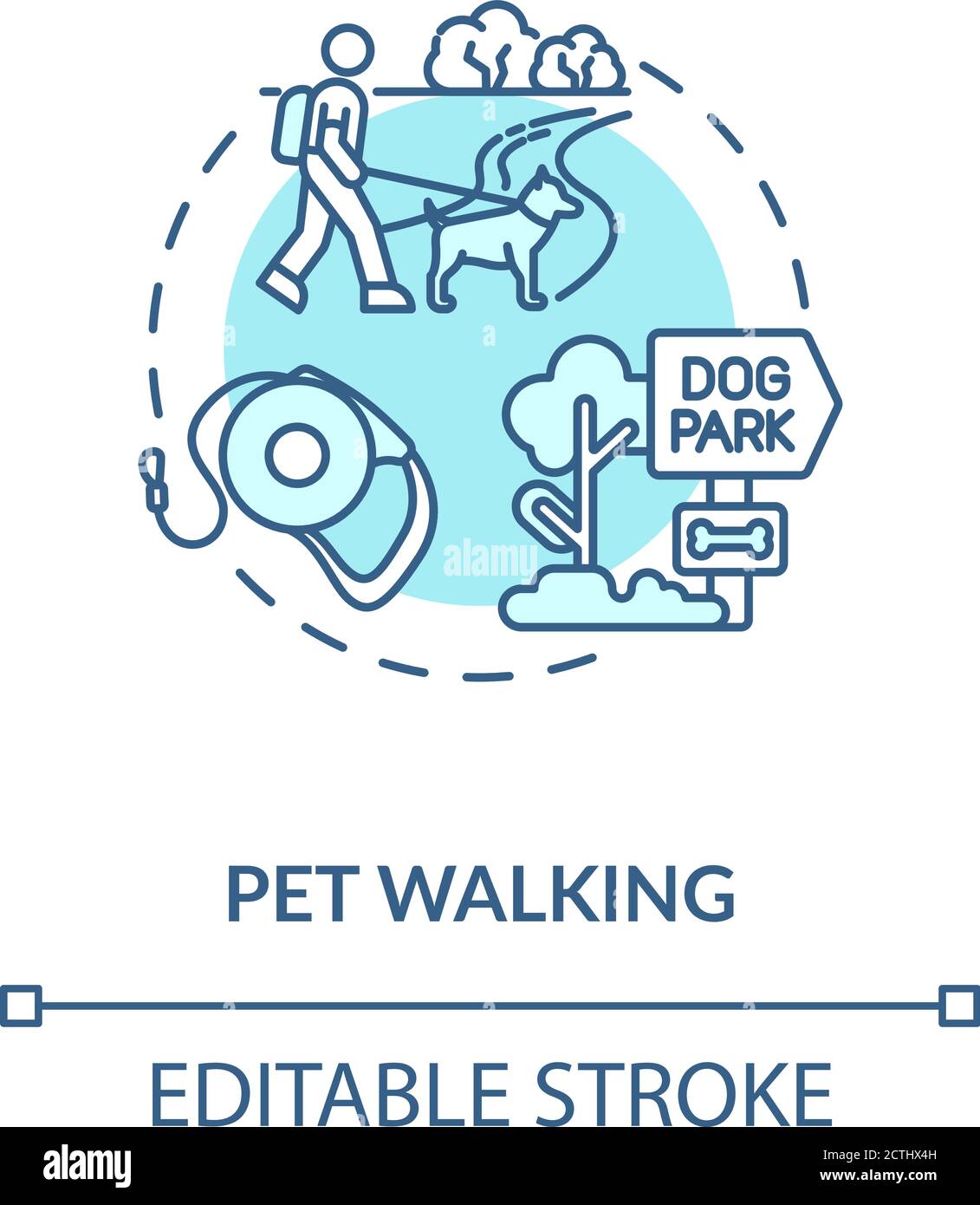 Pet walking concept icon Stock Vector Image & Art - Alamy