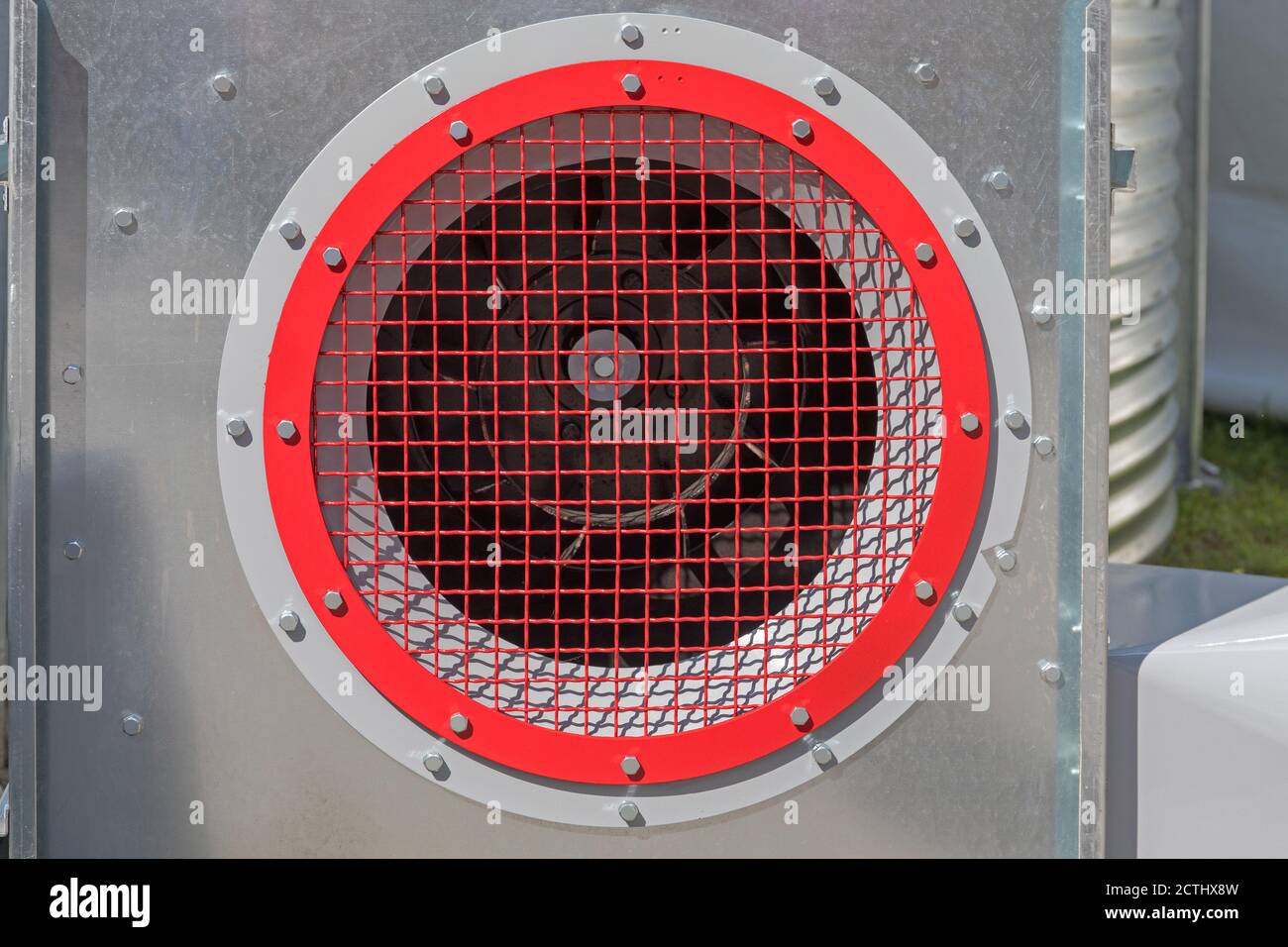 Air Flow Ventilation Fan Outlet With Mesh Stock Photo - Alamy