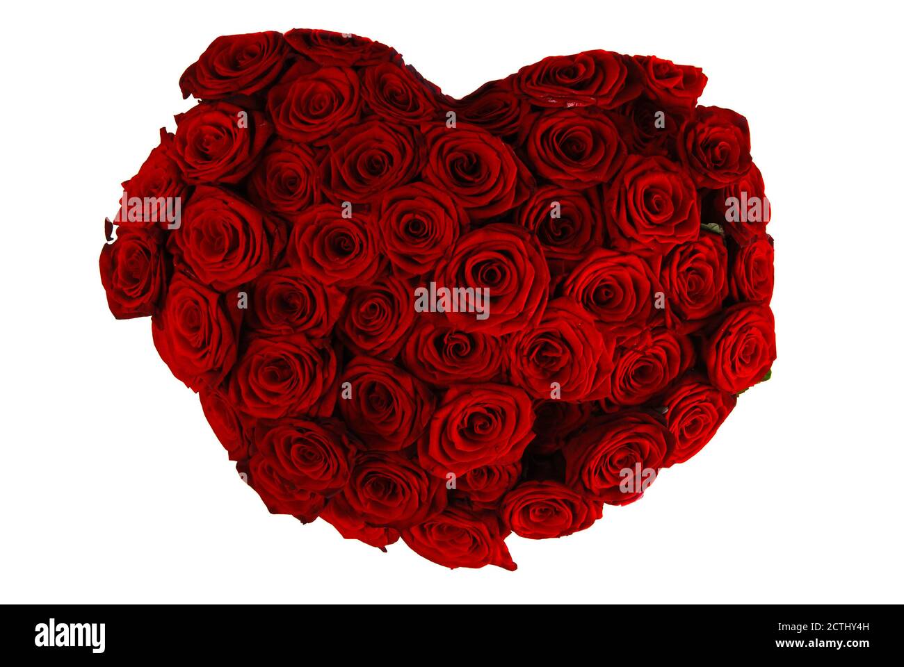 Heart made of beautiful red roses isolated on white Stock Photo - Alamy