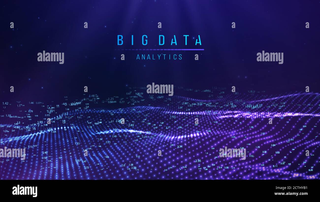Big data visualization. Background 3d .Big data connection background. Cyber technology Ai tech ...