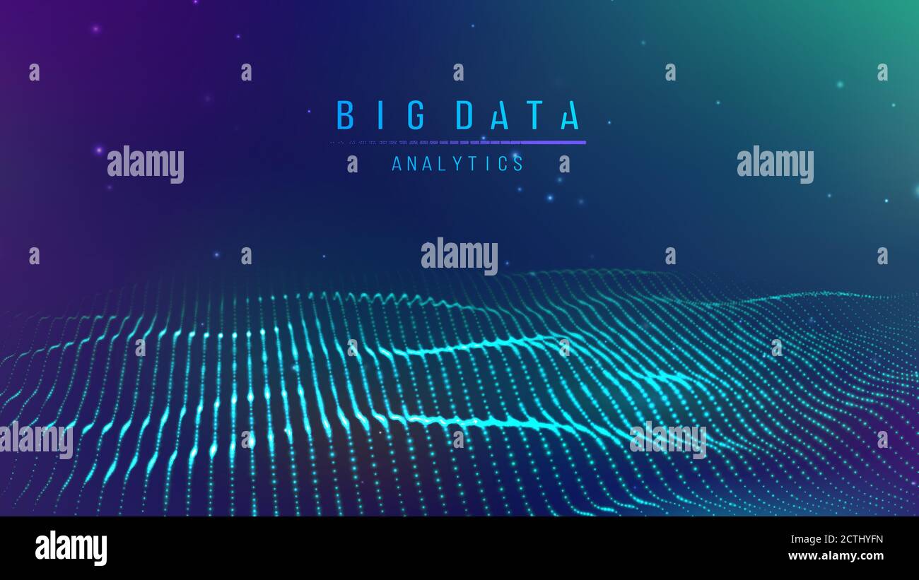 Big data visualization. Background 3d .Big data connection background. Cyber technology Ai tech ...