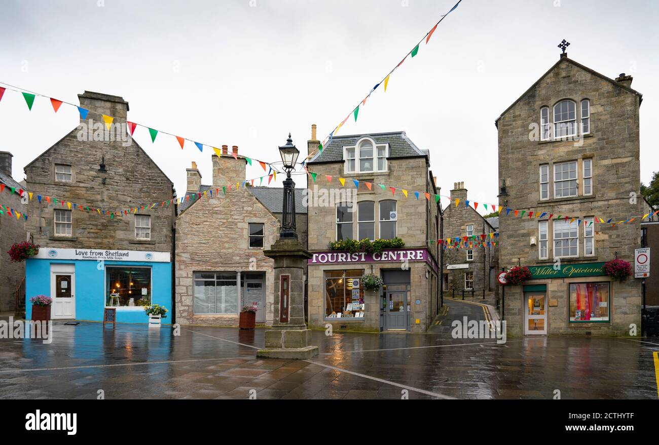 View of Market Cross in town centre of Lerwick, Shetland , Scotland, UK ...