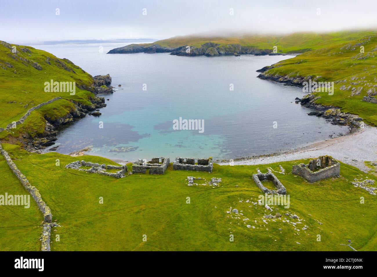 Ruined cottages and crofts at Fethaland former fishing settlement at ...