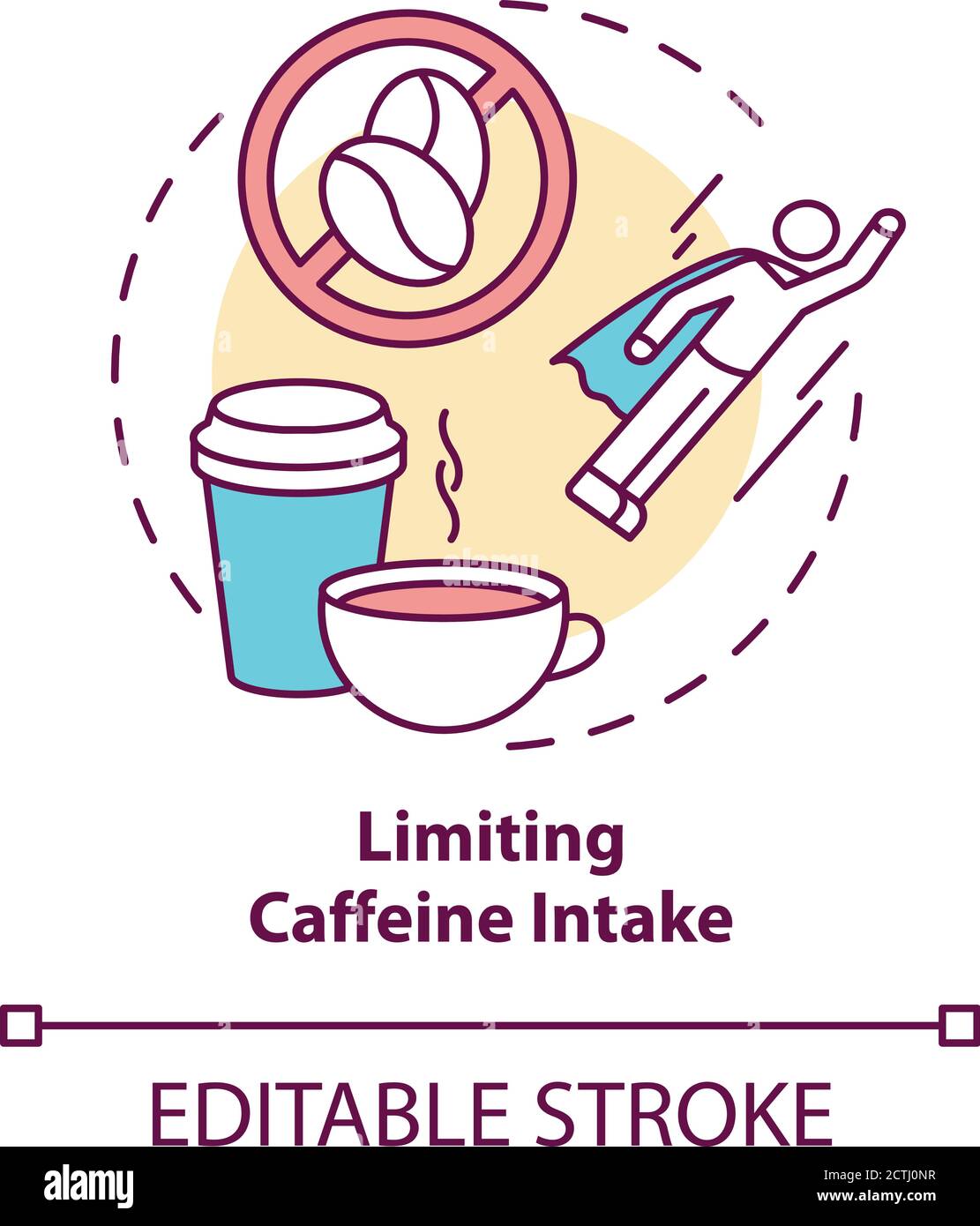 Limiting caffeine intake concept icon Stock Vector Image & Art - Alamy