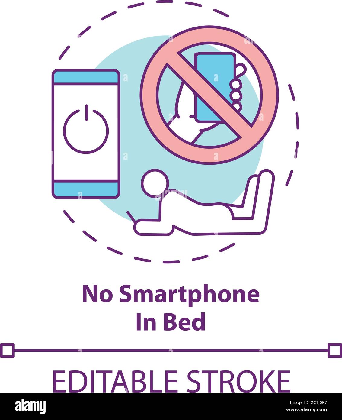 No smartphone in bed concept icon Stock Vector Image & Art - Alamy