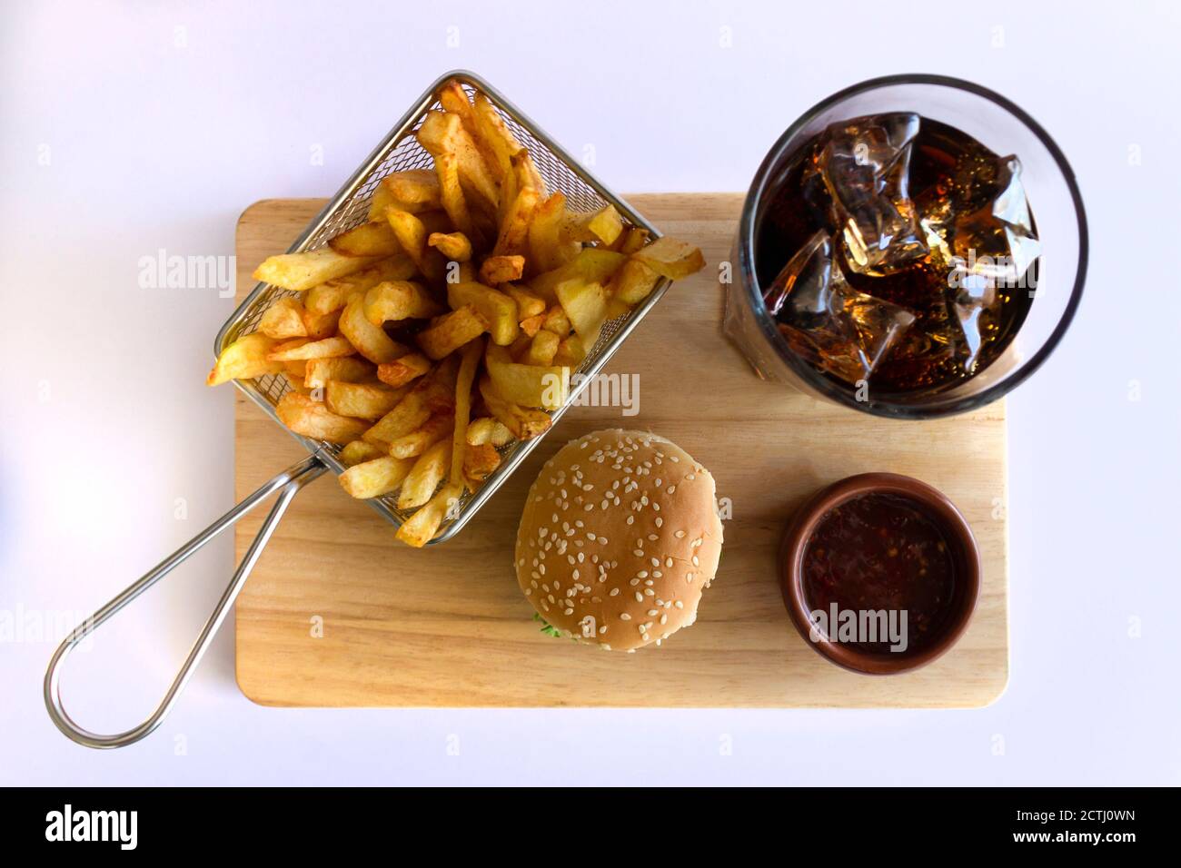 Chicken burger cola fries hi-res stock photography and images - Alamy