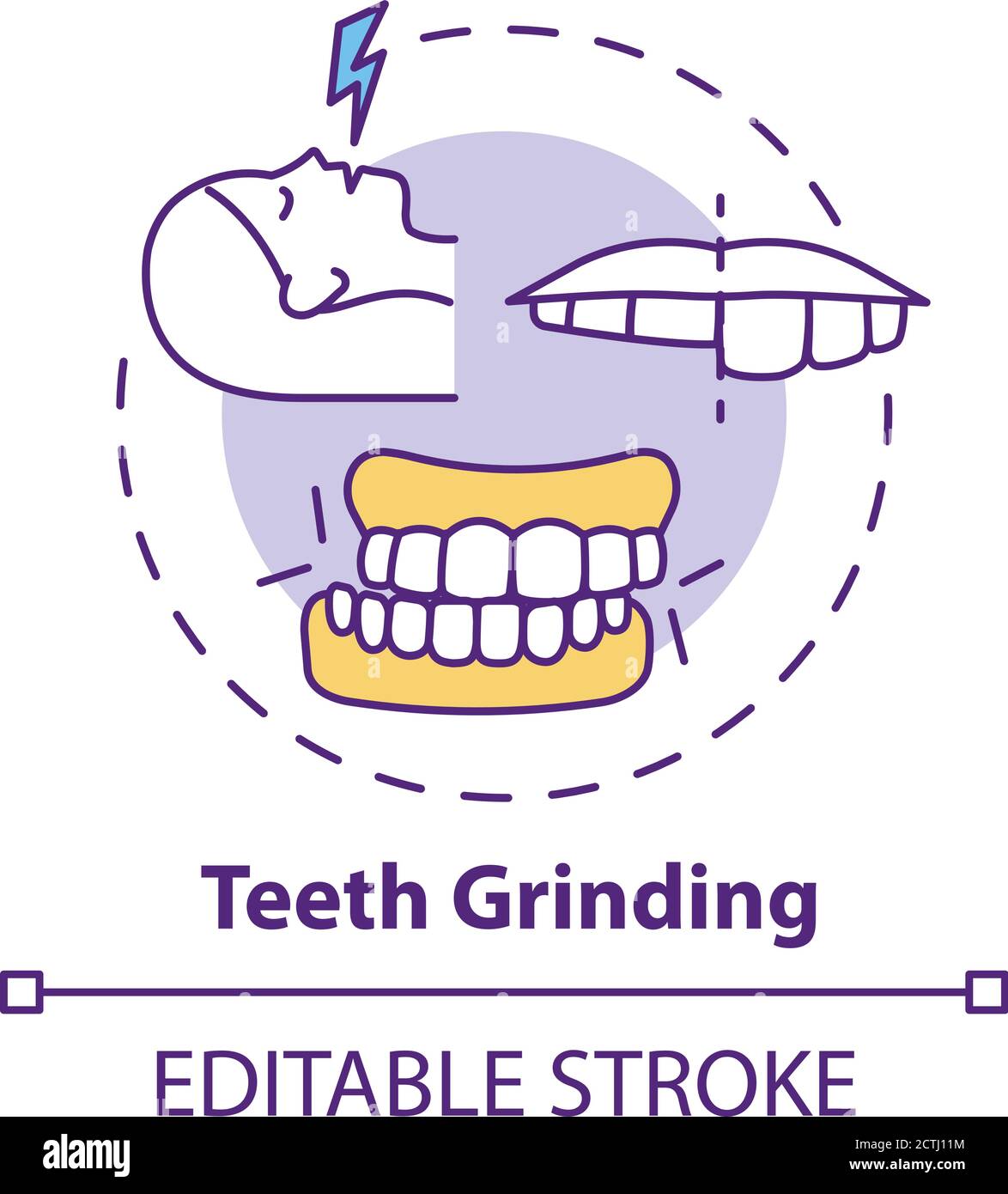 Grinding teeth Stock Vector Images - Alamy
