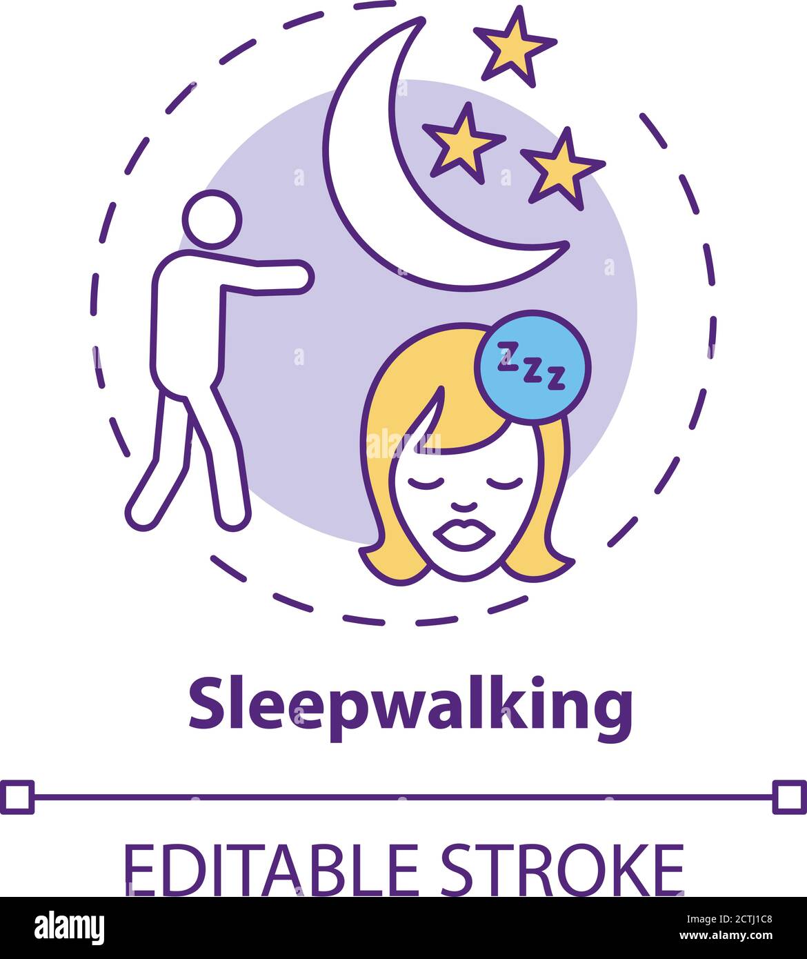 Sleepwalking concept icon Stock Vector Image & Art - Alamy