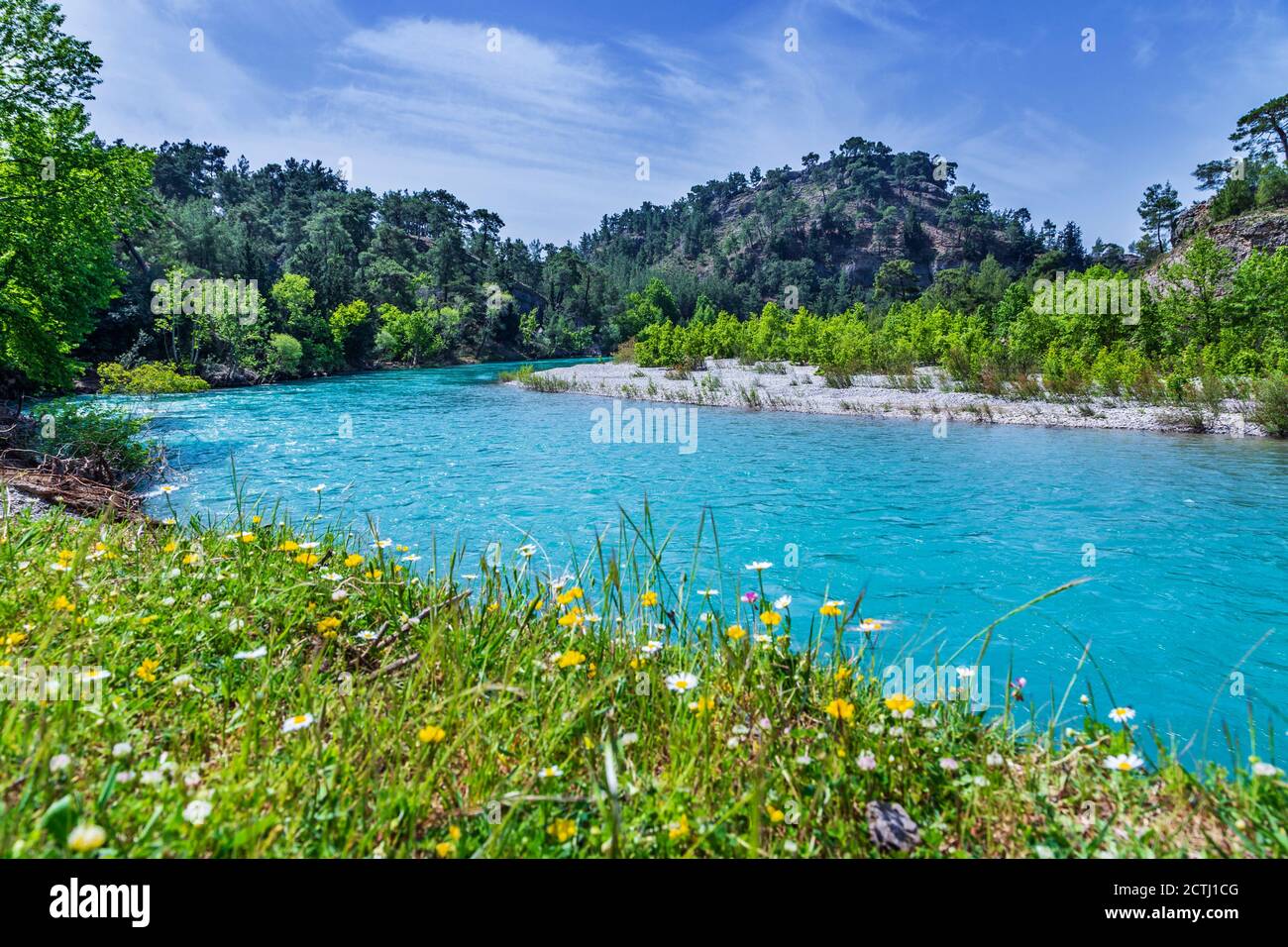 The Köprüçay River, which originates from the Taurus Mountains and ...