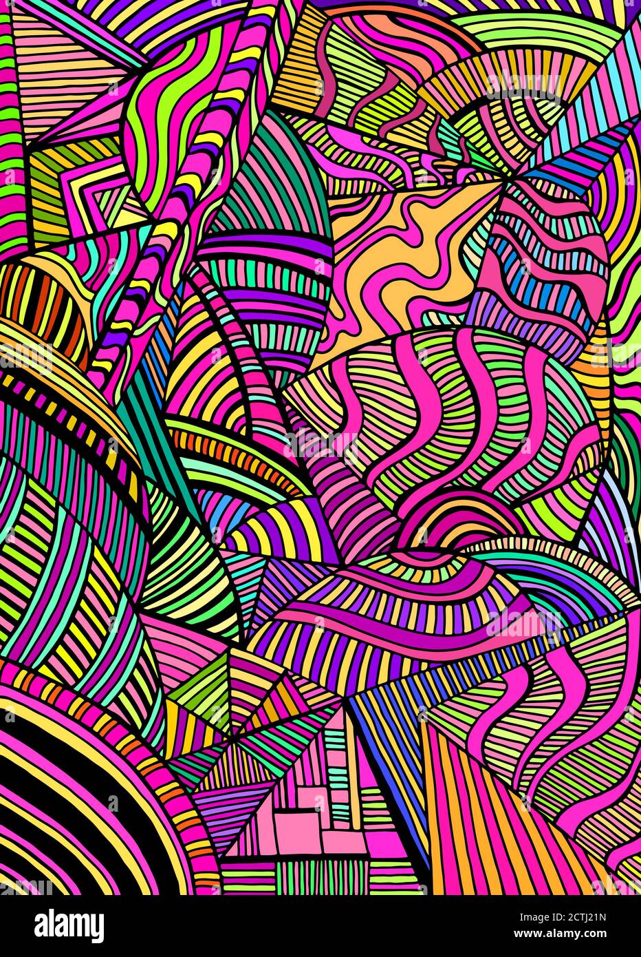 Bright abstract geometric shapes from triangles, ellipses with many ...