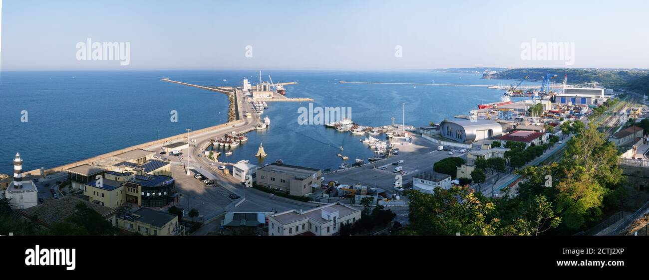 Ortona, Italy : industrial and commercial port of Ortona seen from ...