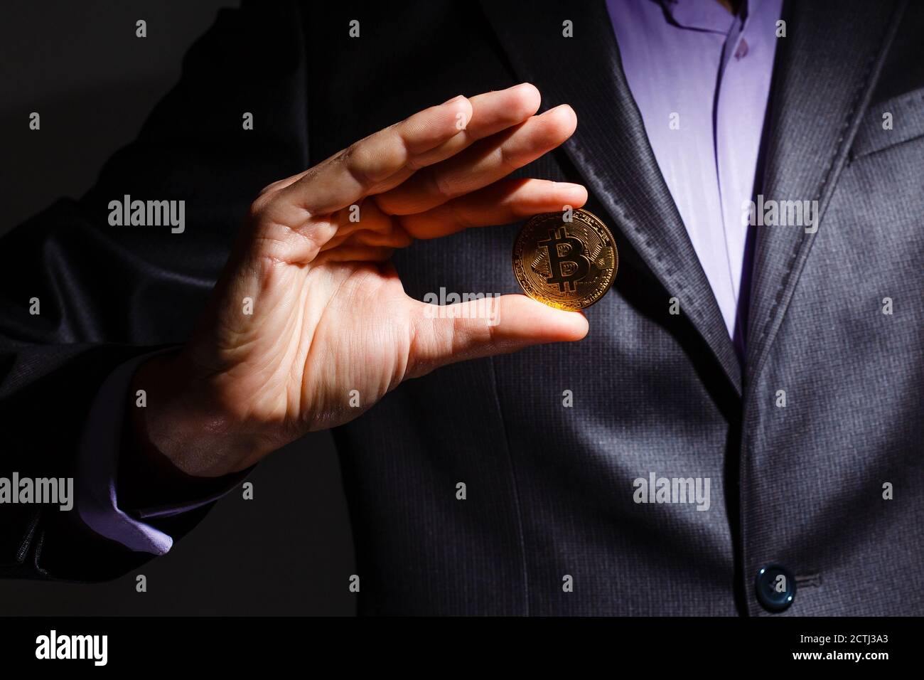 Businessman offers bitcoin - bit coin BTC the new virtual money Stock ...