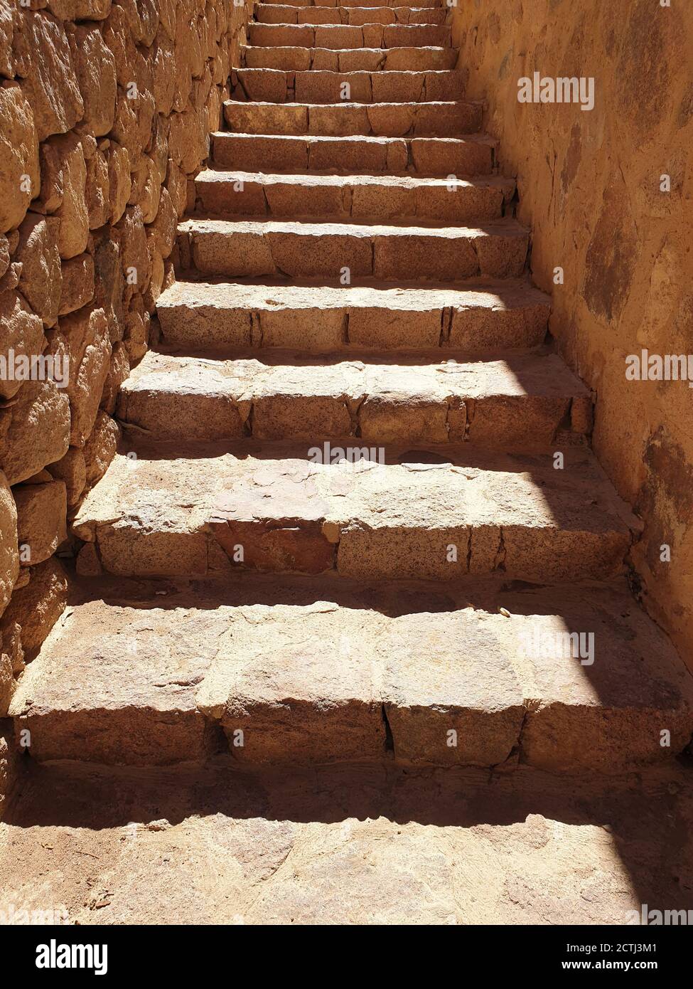 Ancient stone steps staircase to St. Catherine's monastery, Sinai ...