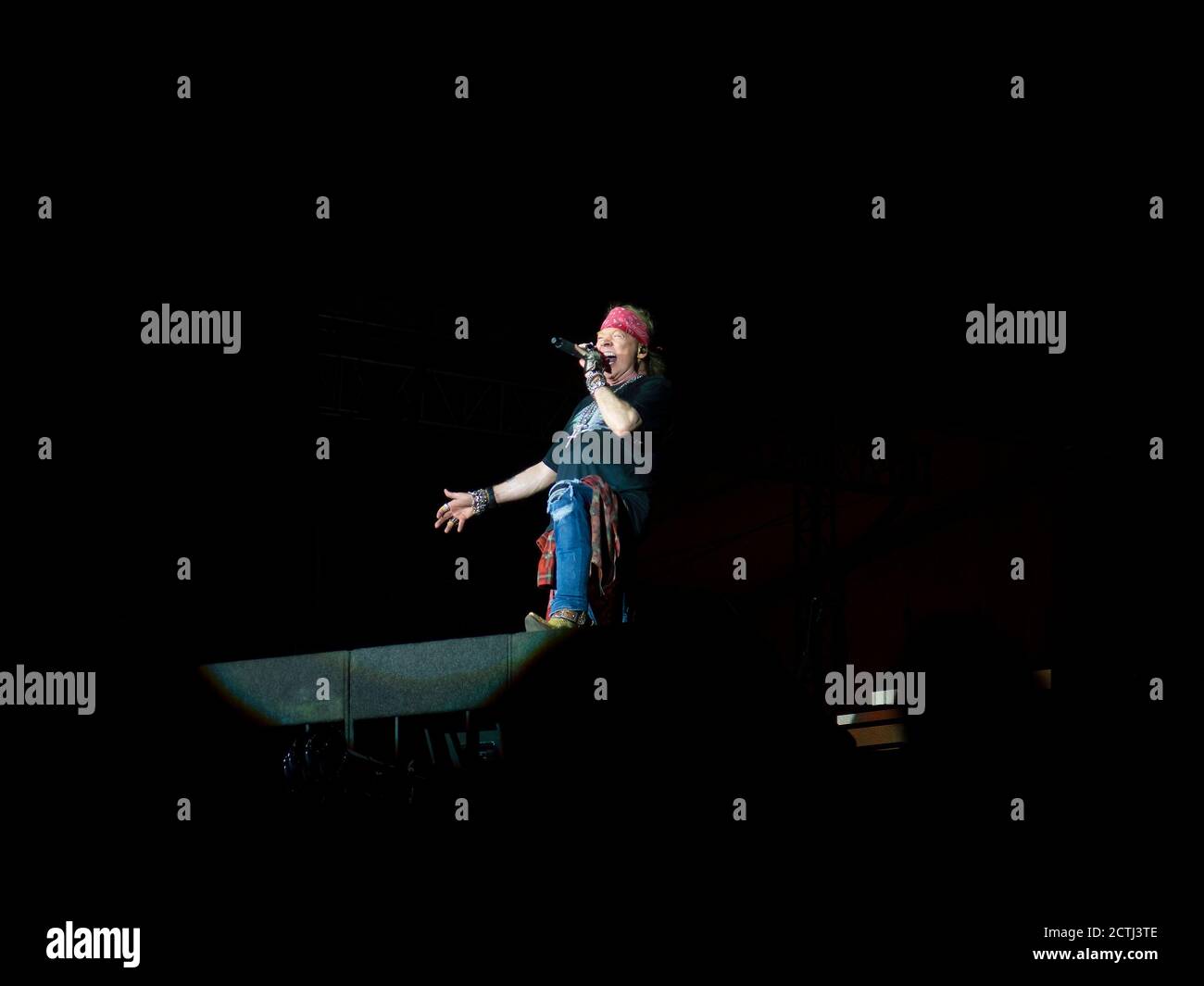 CURITIBA, BRAZIL - NOVEMBER 17, 2016 - Axl Rose in Guns N Roses concert ...