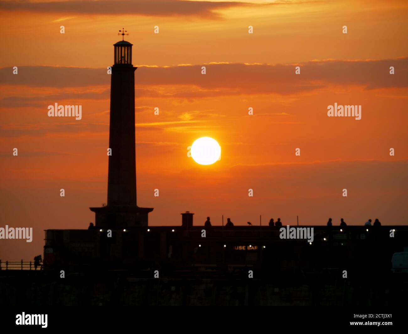 September Sunset over Margate's Harbour Arm Stock Photo - Alamy