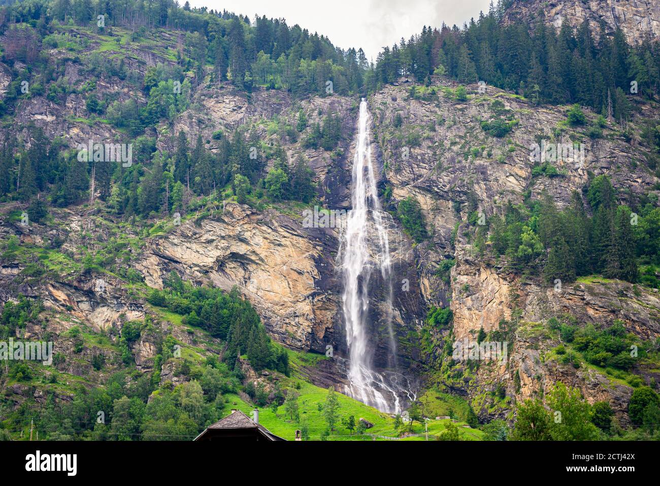 High waterfall "Fallbachfall" in Maltatal in the Austrian Alps Stock ...