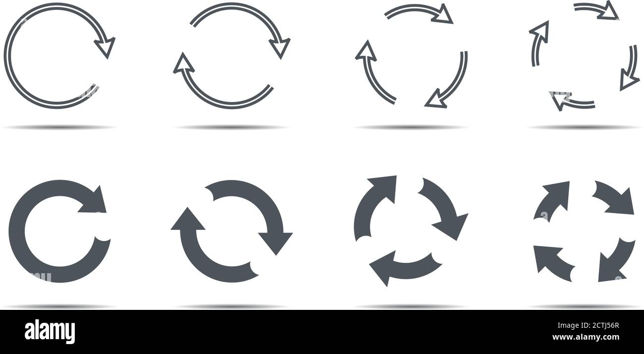 Set of grey circle arrows. Vector Icons. Graphic for website Stock ...