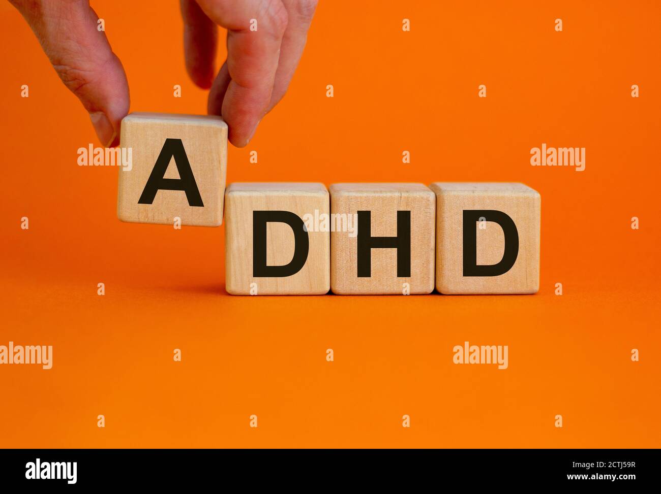 Concept words 'ADHD, Attention Deficit Hyperactivity Disorder' on cubes ...