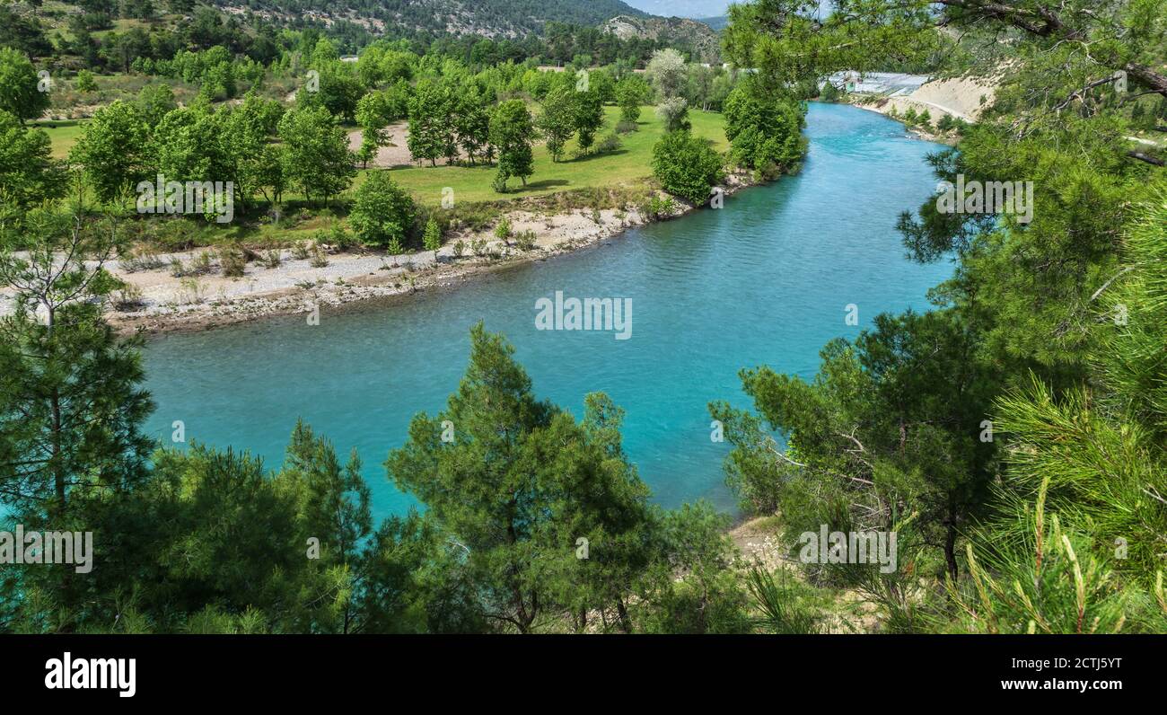 The Köprüçay River, which originates from the Taurus Mountains and ...