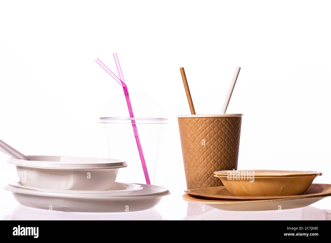 Comparison of biodegradable and plastic disposable tableware isolated ...