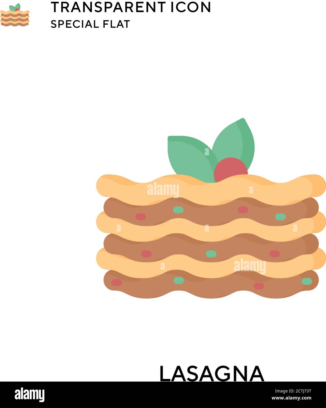 Lasagna vector icon. Flat style illustration. EPS 10 vector Stock Vector Image & Art - Alamy