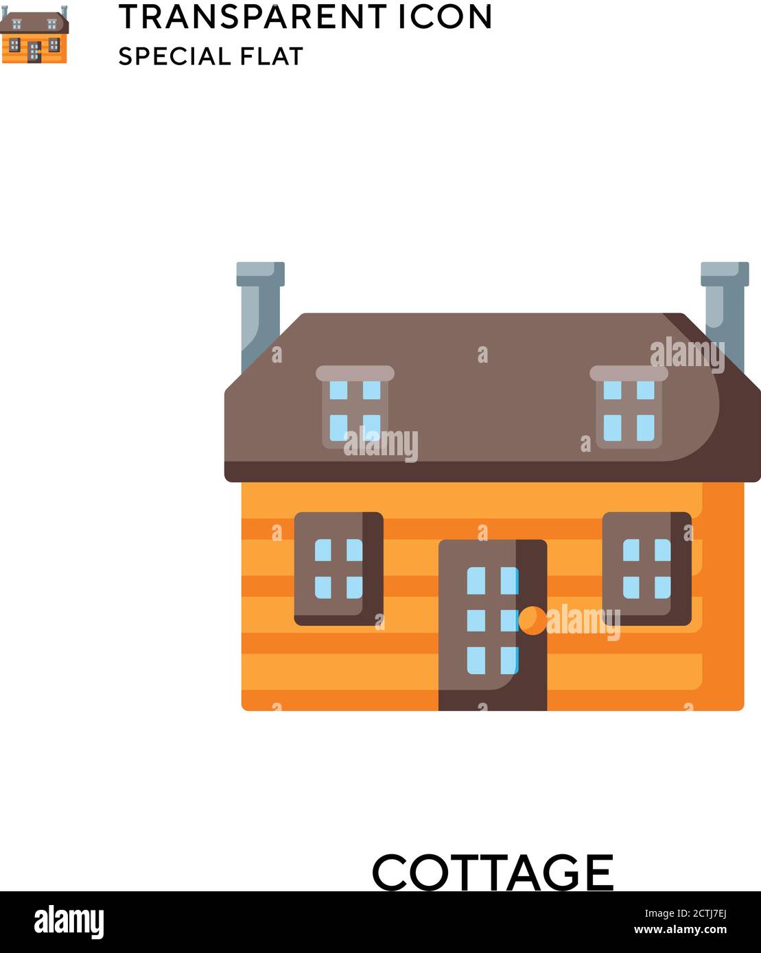 Cottage vector icon. Flat style illustration. EPS 10 vector Stock ...
