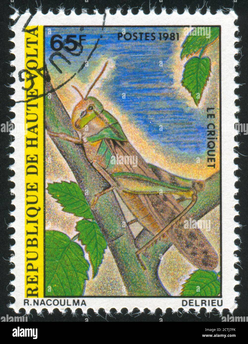 BURKINA FASO - CIRCA 1981: stamp printed by Burkina Faso, shows Locust ...