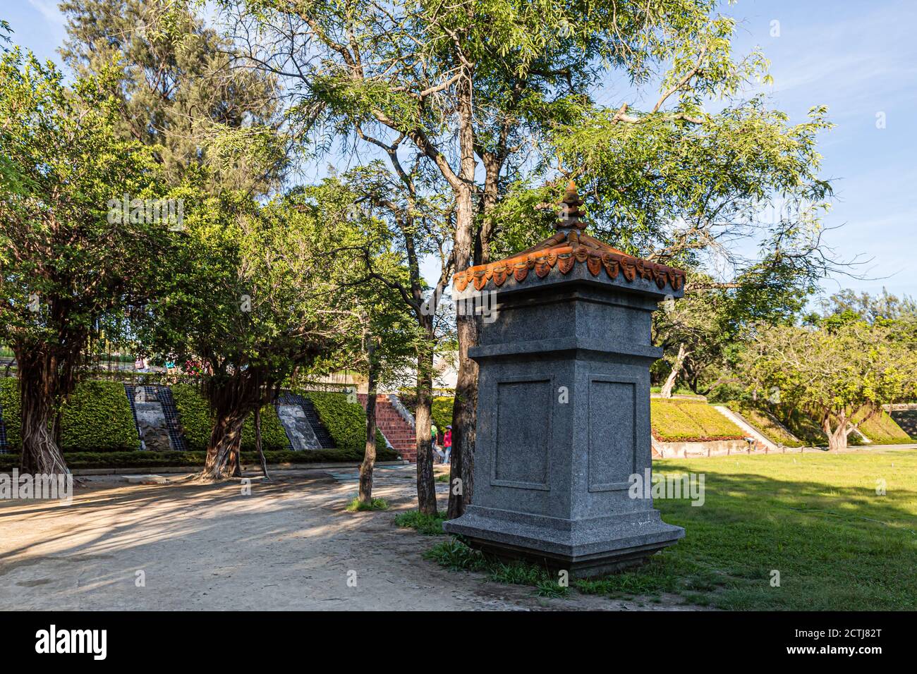 A memorial within the compound of the Eternal Golden Castle (also known ...