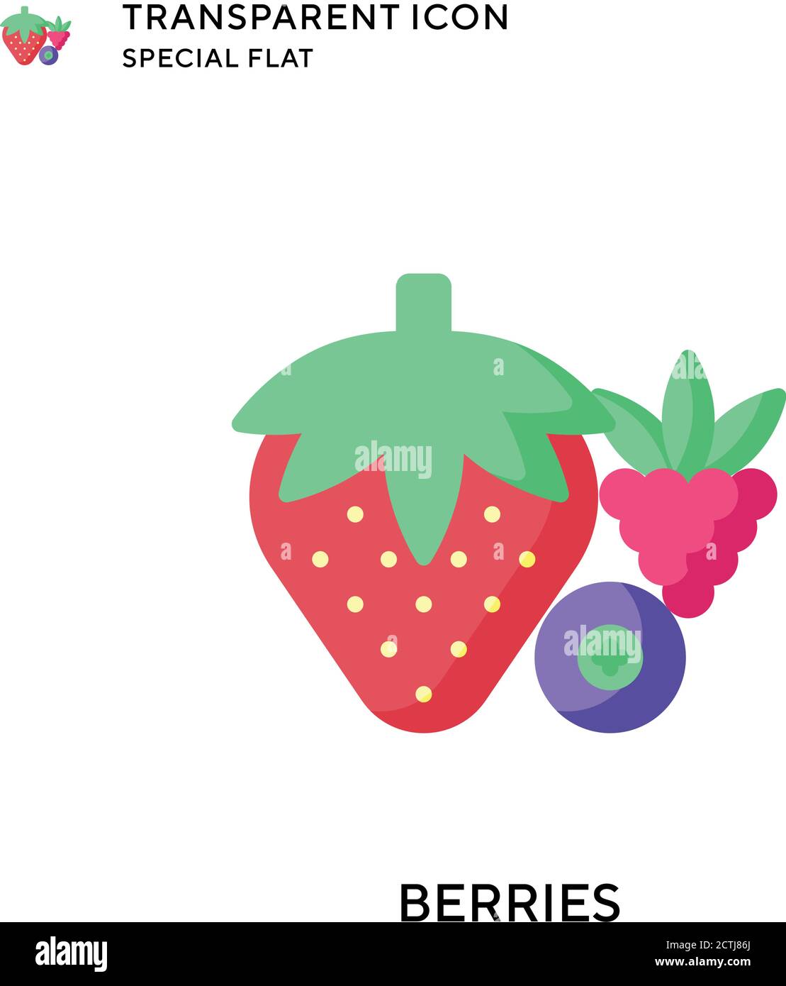 Mixed berries white background style Stock Vector Images - Alamy