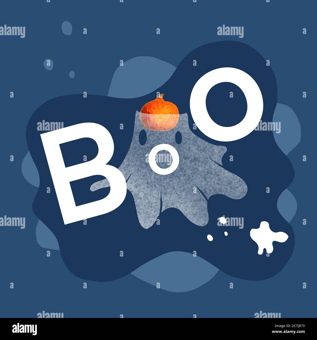 Mr. Pumpkin in a sheet dressed as a ghost. He's yelling boo. Halloween ...