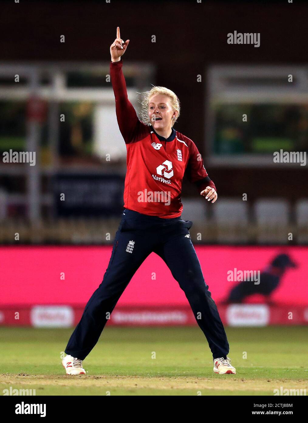 England's Sarah Glenn celebrates taking the wicket of West Indies ...