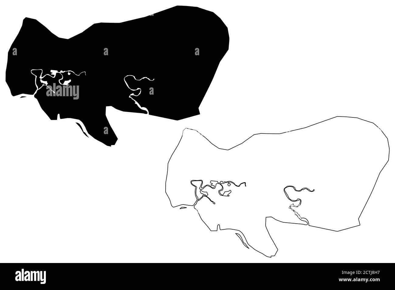 Warri City (Federal Republic of Nigeria, Delta State) map vector ...