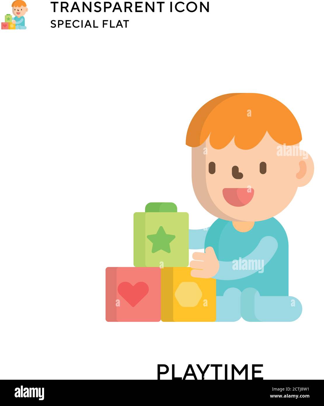 Playtime vector icon. Flat style illustration. EPS 10 vector Stock ...