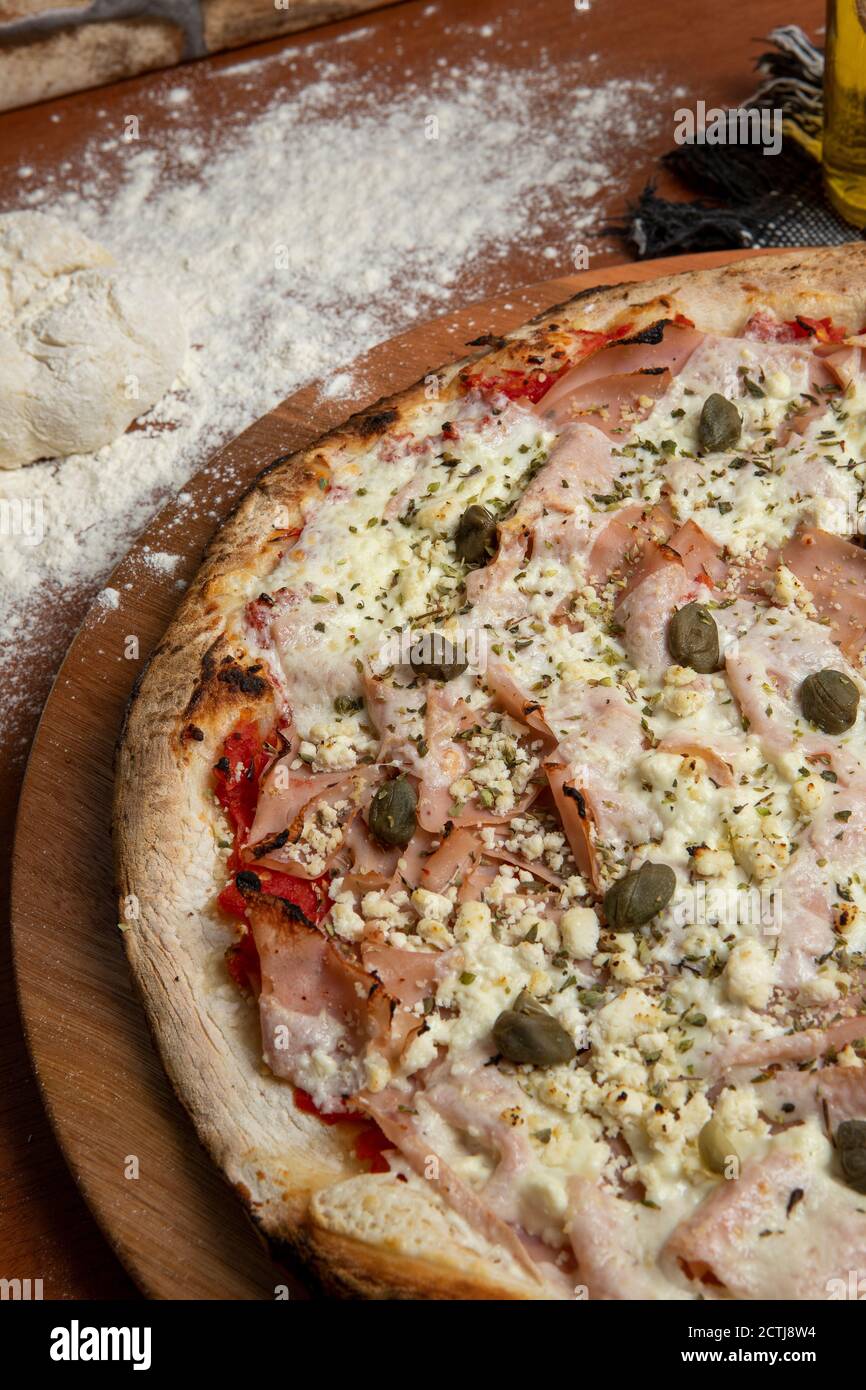 Pizza Turkey breast, Tomato sauce, ricotta cheese and caper ...