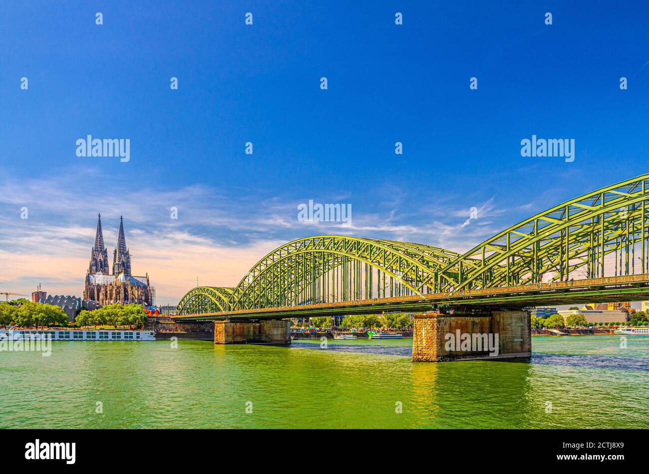 Cologne cityscape of historical city centre with Cologne Cathedral ...