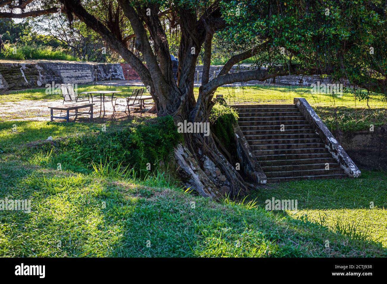 Inner yard of the Eternal Golden Castle in An Ping, Tainan, Taiwan ...
