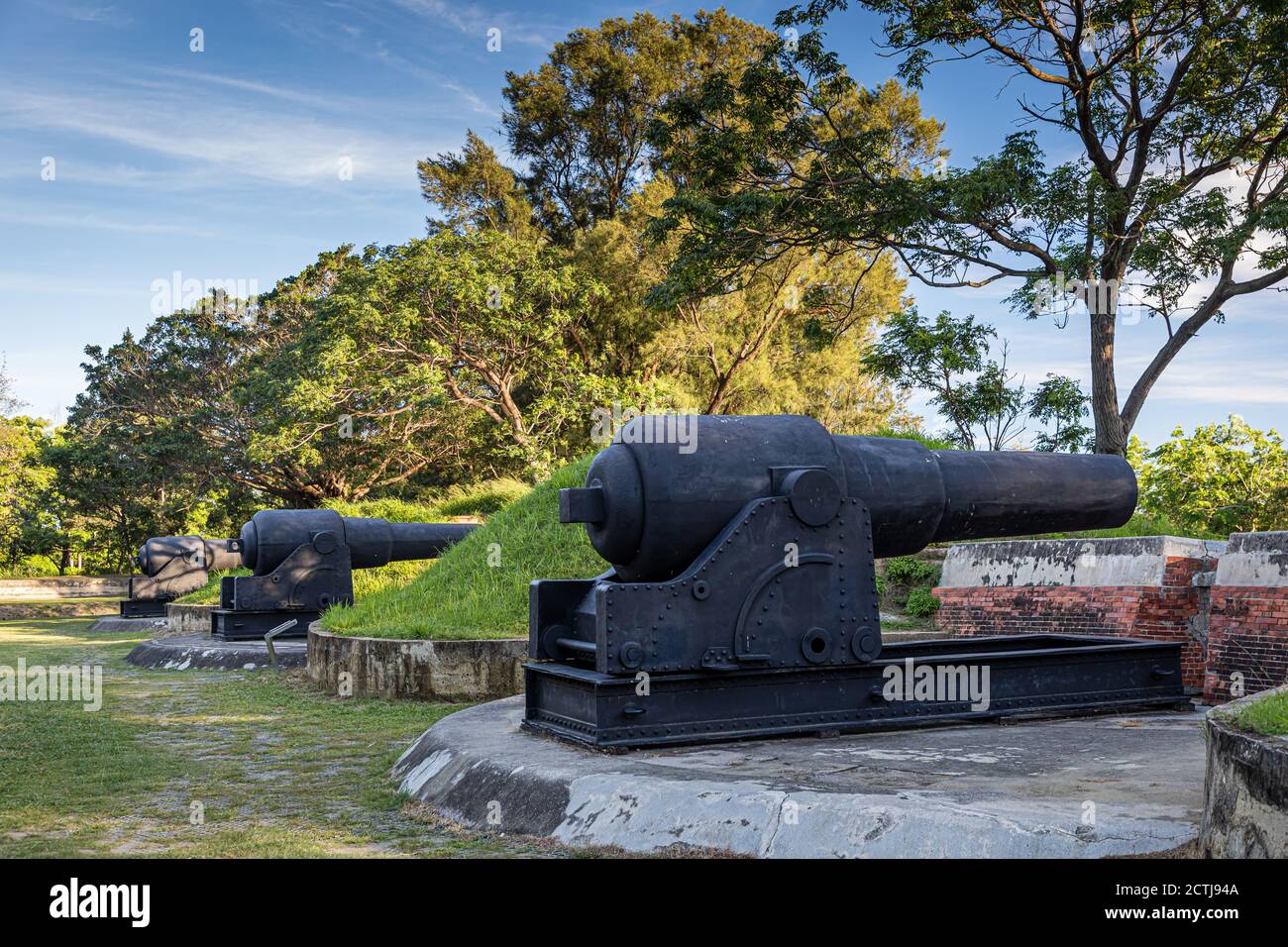 British Armstrong guns in the Eternal Golden Castle in An Ping, Tainan ...