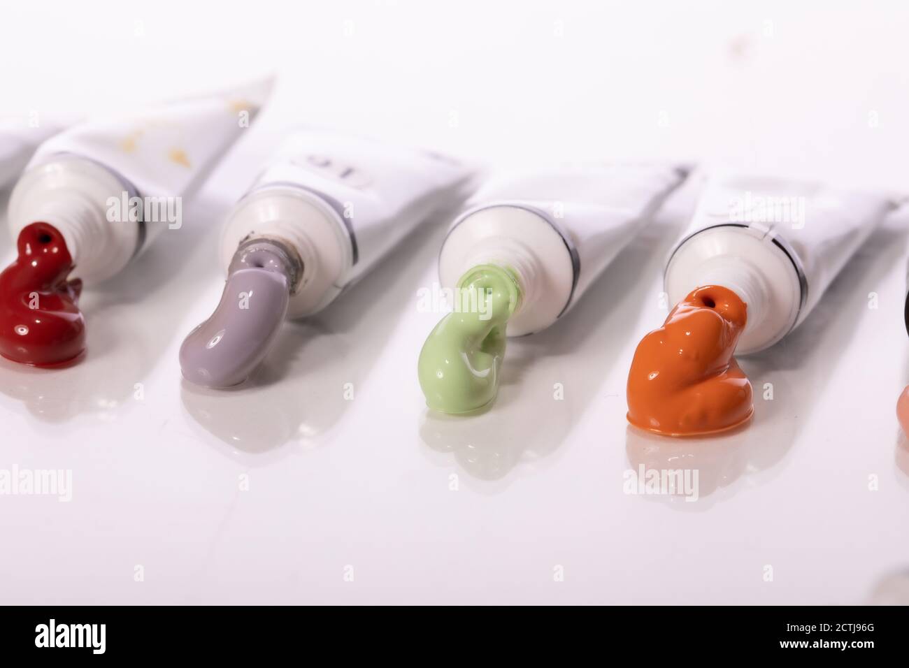 Set of pastel colors acrylic paint tubes isolated on white background ...