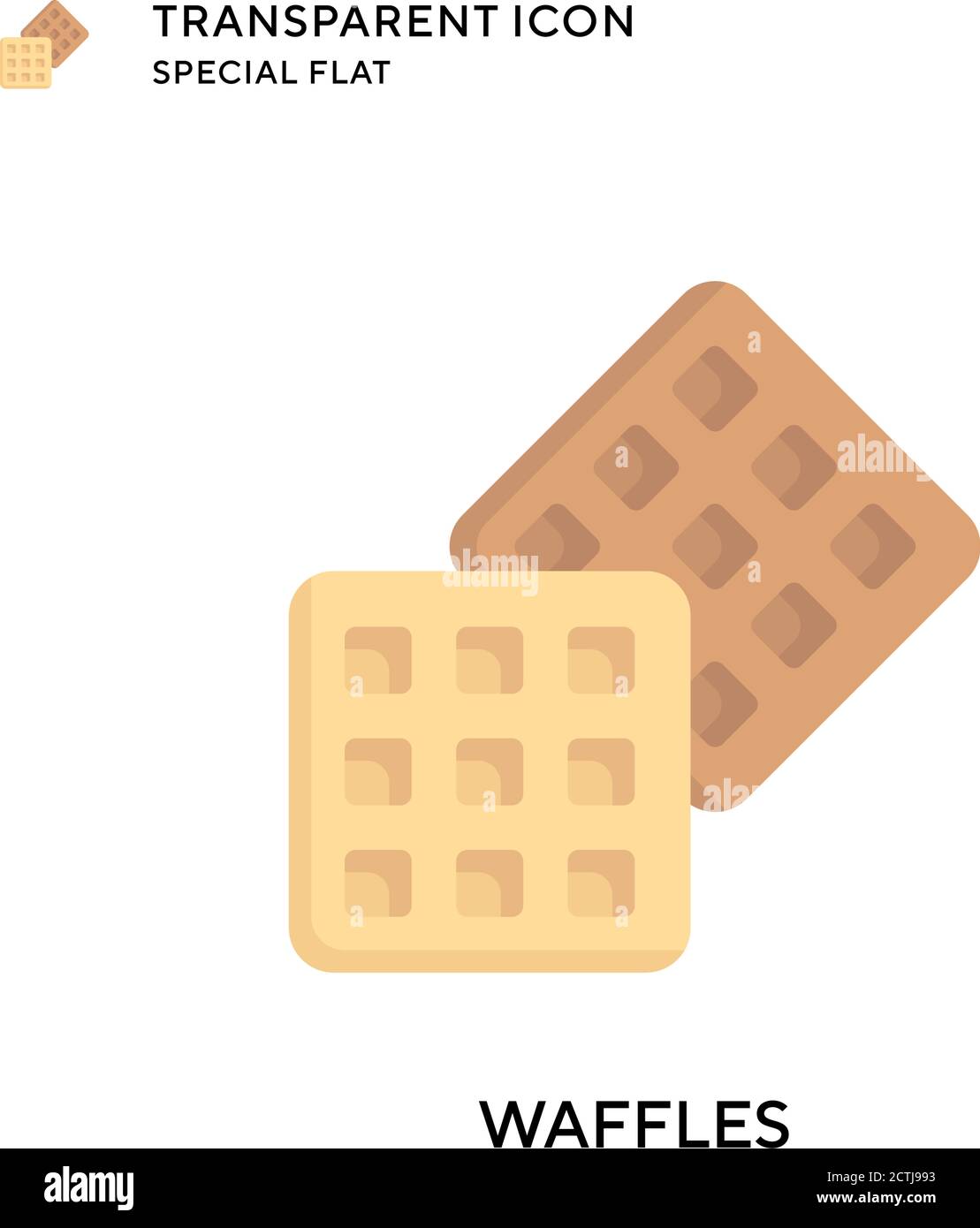 Waffles vector icon. Flat style illustration. EPS 10 vector Stock ...