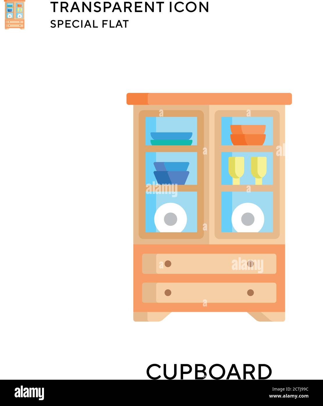 Cupboard vector icon. Flat style illustration. EPS 10 vector Stock ...
