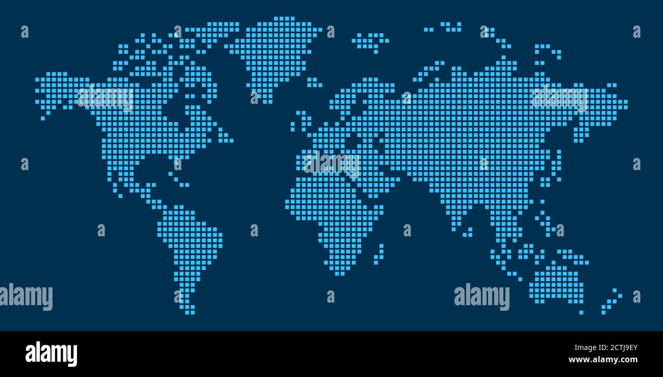 World map pixel art. Vector illustration Stock Vector Image & Art - Alamy
