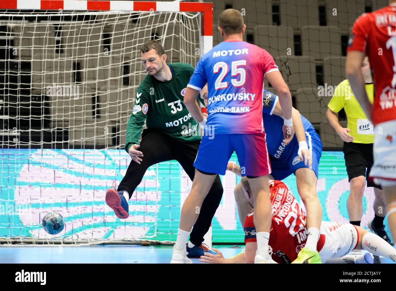 Aalborg, Denmark. 23rd Sep, 2020. Ivan Maroz (33) of HC Motor ...