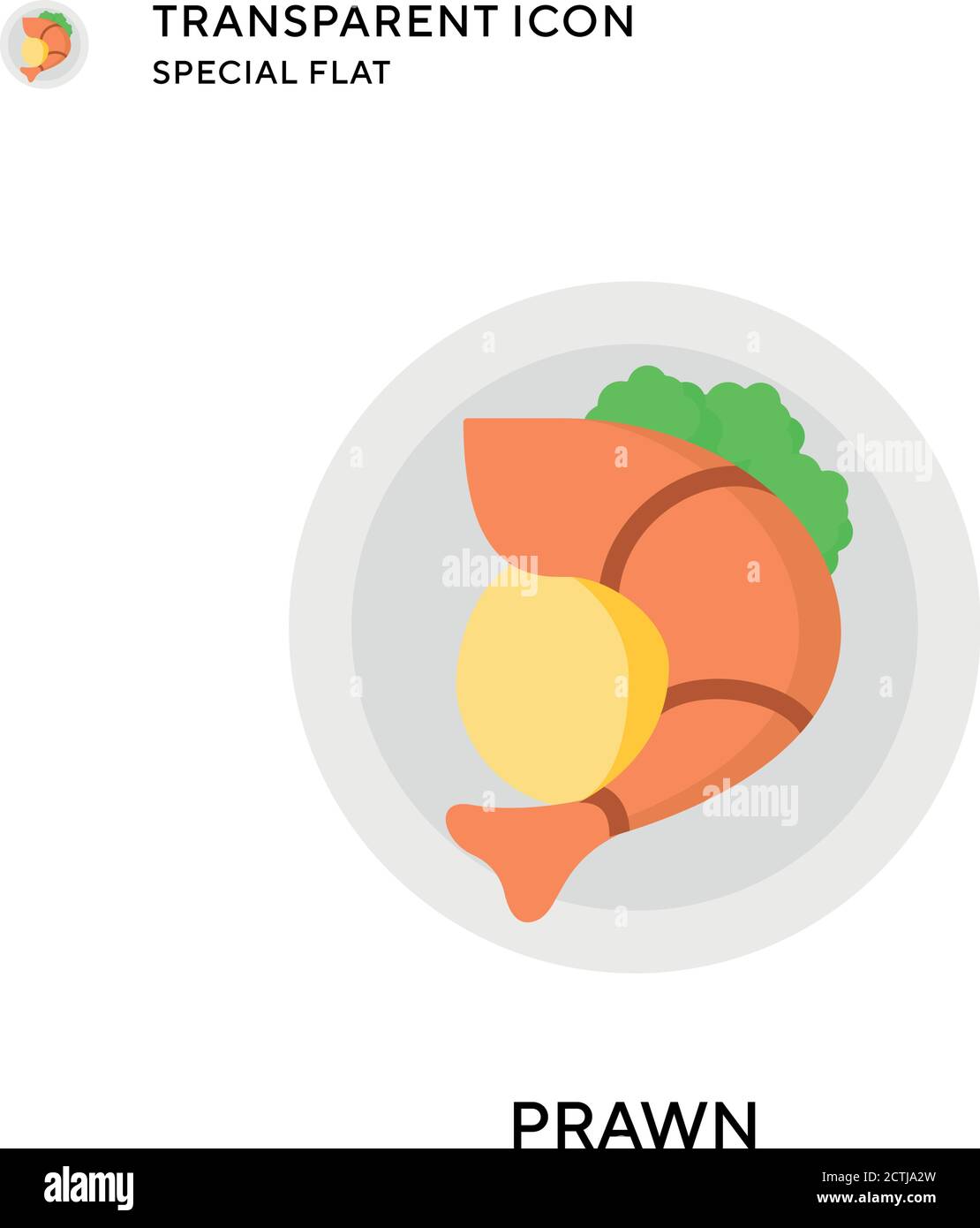 Prawn vector icon. Flat style illustration. EPS 10 vector Stock Vector ...